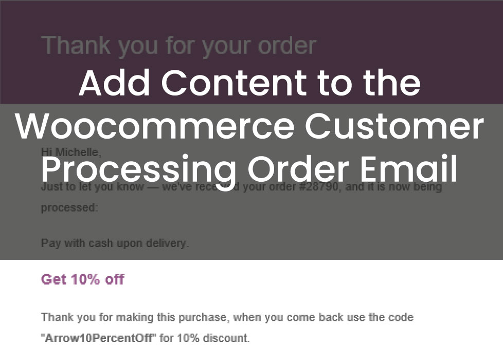 Add Content to the Woocommerce Customer Processing Order Email